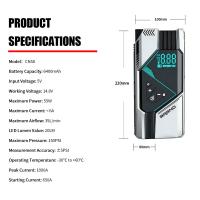 China Smart Digital Portable 1000A Peak Current Jump Starter and 150 PSI Max Pressure Tire Inflator with 6400mAh Battery for sale