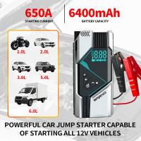 China Smart Digital Portable 1000A Peak Current Jump Starter and 150 PSI Max Pressure Tire Inflator with 6400mAh Battery for sale