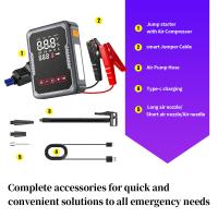 China Portable 2400A Peak Current Car Jump Starter with 150PSI Air Compressor and 8000mAh Battery Booster for Cars SUVs Trucks for sale
