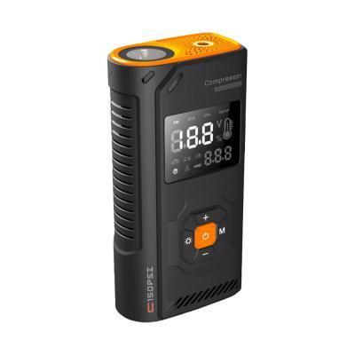 China 6-in-1 Multi-Functional Jump Starter with 1800A Peak Cranking Amps, 150 PSI Air Compressor, and 12000mAh Battery Capacity for sale