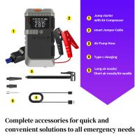 China Portable 8000mAh Jump Starter with 150 PSI Tire Inflator and 12V Vehicle Support for Emergency Power for sale