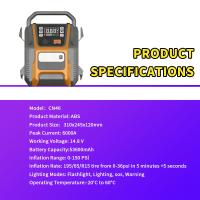 China 6000A Peak 53600mAh Portable Car Jump Starter with 150PSI Air Compressor for Truck SUV Emergency Booster for sale
