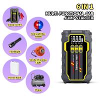 China HIGH-POWER 8000mAh 12V Car Jump Starter with 150PSI Air Compressor Pump, 6-in-1 Multi-Function Power Bank, Flashlight, SOS & Jump Cables for All 12V Vehicles for sale