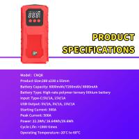 China 4-in-1 Emergency Jump Starter with Air Compressor, 8000mAh Power Bank, 500A Peak, 12V Car Battery Booster, Flashlight & Strobe Light for Vehicle Tire Inflation & Outdoor Use for sale