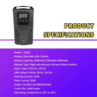 China Multi-Function 12V 8000mAh Car Jump Starter with Air Compressor, 500A Peak, Power Bank, Flashlight, Strobe Light & Smart Cables for sale
