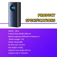 China 1500mAh Wireless Digital Tire Inflator Electric Car Air Compressor with Rechargeable Battery and SOS Light for sale