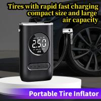 China Compact Portable Tire Inflator with 150 PSI Wireless Air Compressor and Digital Pressure Display Powered by Dual 2000mAh Lithium Battery for sale