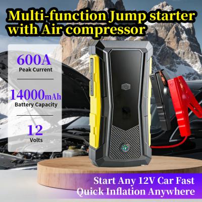 China 14000mAh Car Jump Starter with Type-C Fast Charging and Smart Jumper Cables Emergency Battery Booster for sale