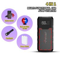 China 6400mAh Multi-Function Jump Starter with 300A Starting Current and Air Compressor for Emergency Car Battery Boosting for sale