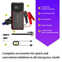 China 6400mAh Multi-Function Jump Starter with 300A Starting Current and Air Compressor for Emergency Car Battery Boosting for sale