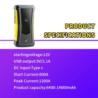 China Multi-Function Car Jump Starter with 600A Start Current 14000mAh Battery Capacity and Built-in Air Compressor for Emergency Vehicle Starting for sale