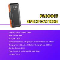 China 12V Portable Jump Starter with 800A Peak Current and 4-in-1 Multifunctional Design for Emergency Power Supply for sale