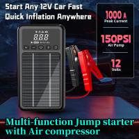 China 6-in-1 Jump Starter with 1000A Peak Current and 150 PSI Air Compressor for 12V Cars Emergency Power for sale