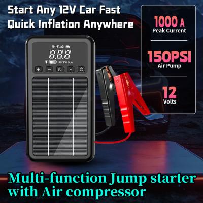 China 6-in-1 Jump Starter with 1000A Peak Current and 150 PSI Air Compressor for 12V Cars Emergency Power for sale