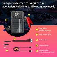 China 6-in-1 Jump Starter with 1000A Peak Current and 150 PSI Air Compressor for 12V Cars Emergency Power for sale