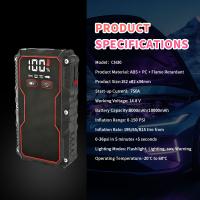 China 750A 10000mAh 150PSI Multi Functional Car Jump Starter with Air Compressor & LED Flashlight for sale