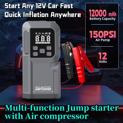 China 800A Peak Current Jump Starter with 150PSI Air Compressor and 12000mAh Power Bank for Cars and Trucks for sale