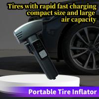 China 120W High-Output Portable Tire Inflator with 150 PSI and Dual 2000mAh Lithium Battery Handheld Air Compressor for sale