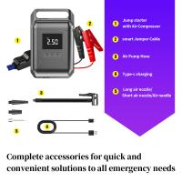 China 12V Diesel Compact Jump Starter Pack 8000mAh Portable Car Battery Booster with Power Bank and Tire Inflator for sale