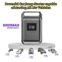 China 12V Diesel Compact Jump Starter Pack 8000mAh Portable Car Battery Booster with Power Bank and Tire Inflator for sale