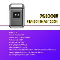 China 12V Diesel Compact Jump Starter Pack 8000mAh Portable Car Battery Booster with Power Bank and Tire Inflator for sale