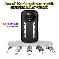 China 8000mAh 12V Portable Car Jump Starter with Integrated Tire Inflator and Air Compressor Kit for sale