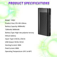 China Digital Car Jump Starter with 6000mAh–8000mAh High-Rate Polymer Battery Supports Up to 6.0L Engines and Integrated Air Pump for sale