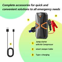 China 600A Peak Car Jump Starter with 8000mAh Power Bank and Integrated Air Pump for sale