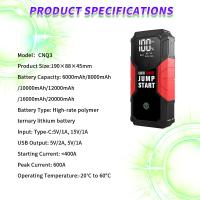 China Portable Car Jump Starter with 600A Peak Current 8000mAh Battery and Type-C Fast Charging for 12V Vehicles for sale