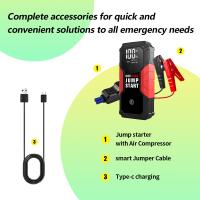 China Portable Car Jump Starter with 600A Peak Current 8000mAh Battery and Type-C Fast Charging for 12V Vehicles for sale