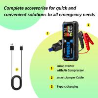 China 8000mAh 12V Car Battery Jump Starter with Air Inflator and Portable Power Bank for sale