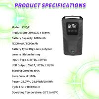 China Vehicle Jump Starter Power Bank with Emergency Light, 12V Battery Booster, 500A Peak Output for sale