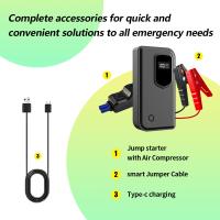 China Compact 12V Car Emergency Jump Starter 6400mAh Lithium Booster with LED Flashlight & Power Bank for sale