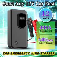 China Compact 12V Car Emergency Jump Starter 6400mAh Lithium Booster with LED Flashlight & Power Bank for sale