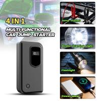 China Compact 12V Car Emergency Jump Starter 6400mAh Lithium Booster with LED Flashlight & Power Bank for sale
