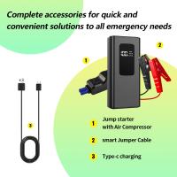 China Compact 4-in-1 12V Car Emergency Jump Starter Power Bank for sale