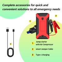China 4-in-1 Compact Car Jump Starter Power Bank 600A Peak 12V Emergency Booster with LED Flashlight for sale