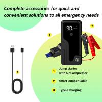 China 6400mAh Smart Digital Car Emergency Jump Starter with Air Compressor for sale
