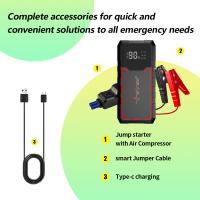 China 6400 Emergency Car Jump Starter with Air Compressor & 600A Peak Power for sale