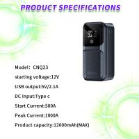 China Portable 12000mAh Jump Starter 12V with 1000A Peak & Type-C Charging for sale