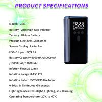 China Portable 12V Jump Starter with 1000A Peak Current 150PSI Air Compressor and LED Emergency Light Power Bank for sale