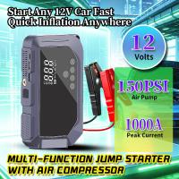 China Portable Multi-Purpose Jump Starter with 1000A Peak Current 150PSI Digital Air Compressor and High-Rate Polymer Lithium Battery for sale