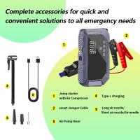 China Portable Multi-Purpose Jump Starter with 1000A Peak Current 150PSI Digital Air Compressor and High-Rate Polymer Lithium Battery for sale