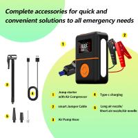 China 2400A Peak Current Multi Functional Jump Starter with 150PSI Air Pump and 16000mAh Portable Battery Pack for sale