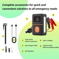 China 2400A Output Multi Functional Jump Starter with Tire Inflator and Built-In Emergency Lamp for sale