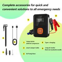 China 6-In-1 Multi-Function 2400A Peak Current Vehicle Jump Starter With 150 PSI Smart Inflator for sale