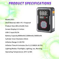 China Upgraded 2025 2400A Peak Current Multi Functional Jump Starter Pack With Built-In Tire Inflator And 3.2 Inch LCD Screen for sale