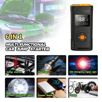 China 12000mAh Multi Functional Jump Starter with Built-In Tire Pump and LED Flashlight for Emergency Car Starting for sale