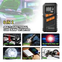China 6-Function 1800A Peak Current Portable Battery Booster with 150PSI Air Pump for 12V Gas Vehicles for sale