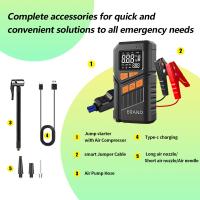 China 6-Function 1800A Peak Current Portable Battery Booster with 150PSI Air Pump for 12V Gas Vehicles for sale